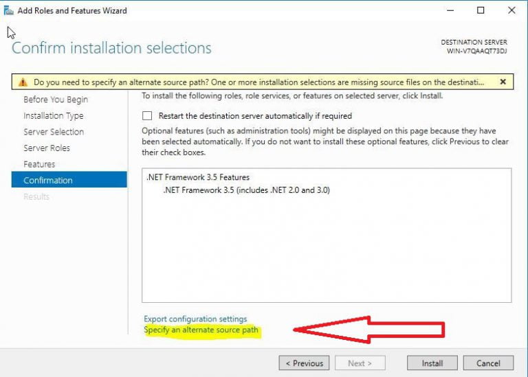 نصب دات نت فریم ورک در ویندوز سرور